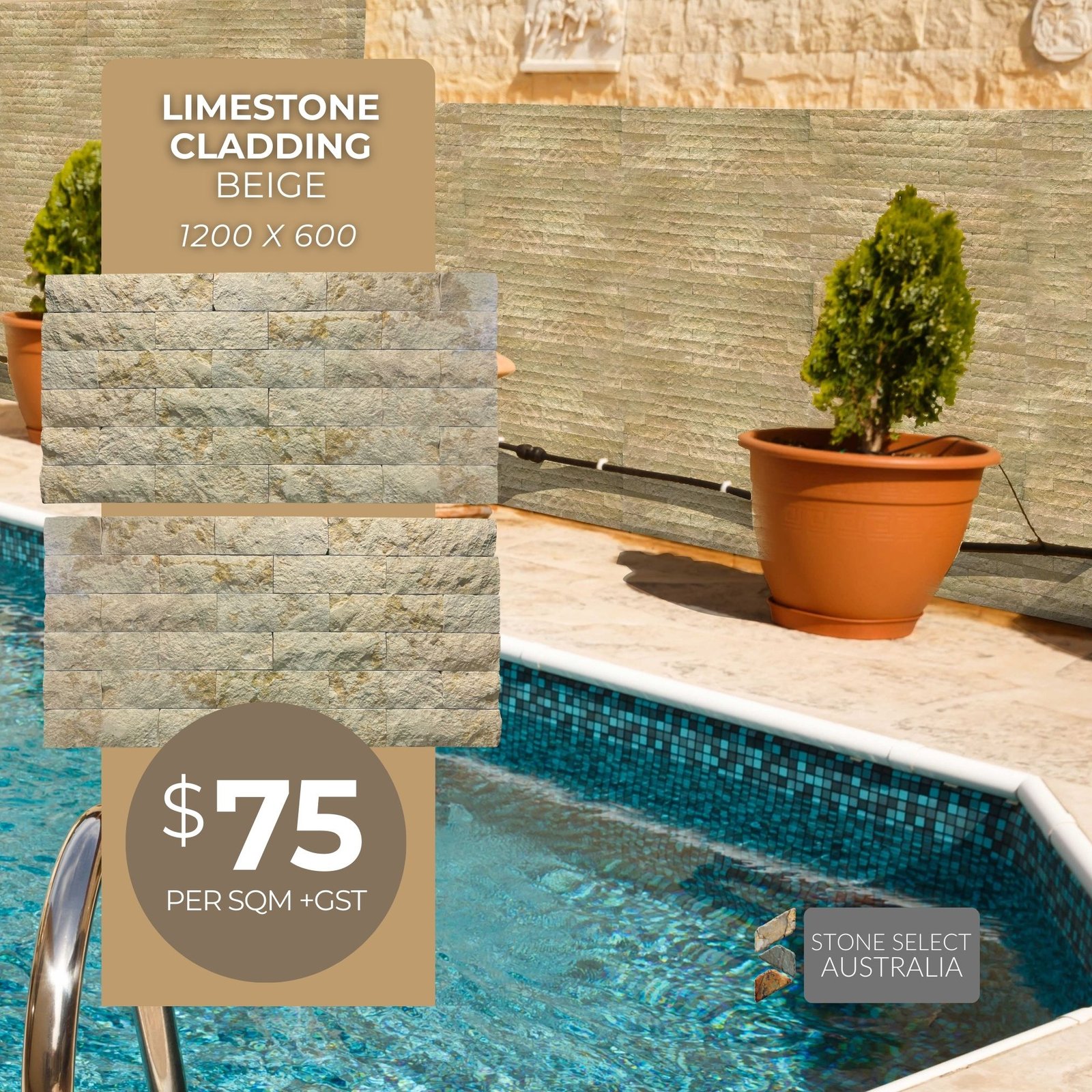 Tuscany Limestone Cladding - Beige - Stone Select Australia | Natural ...