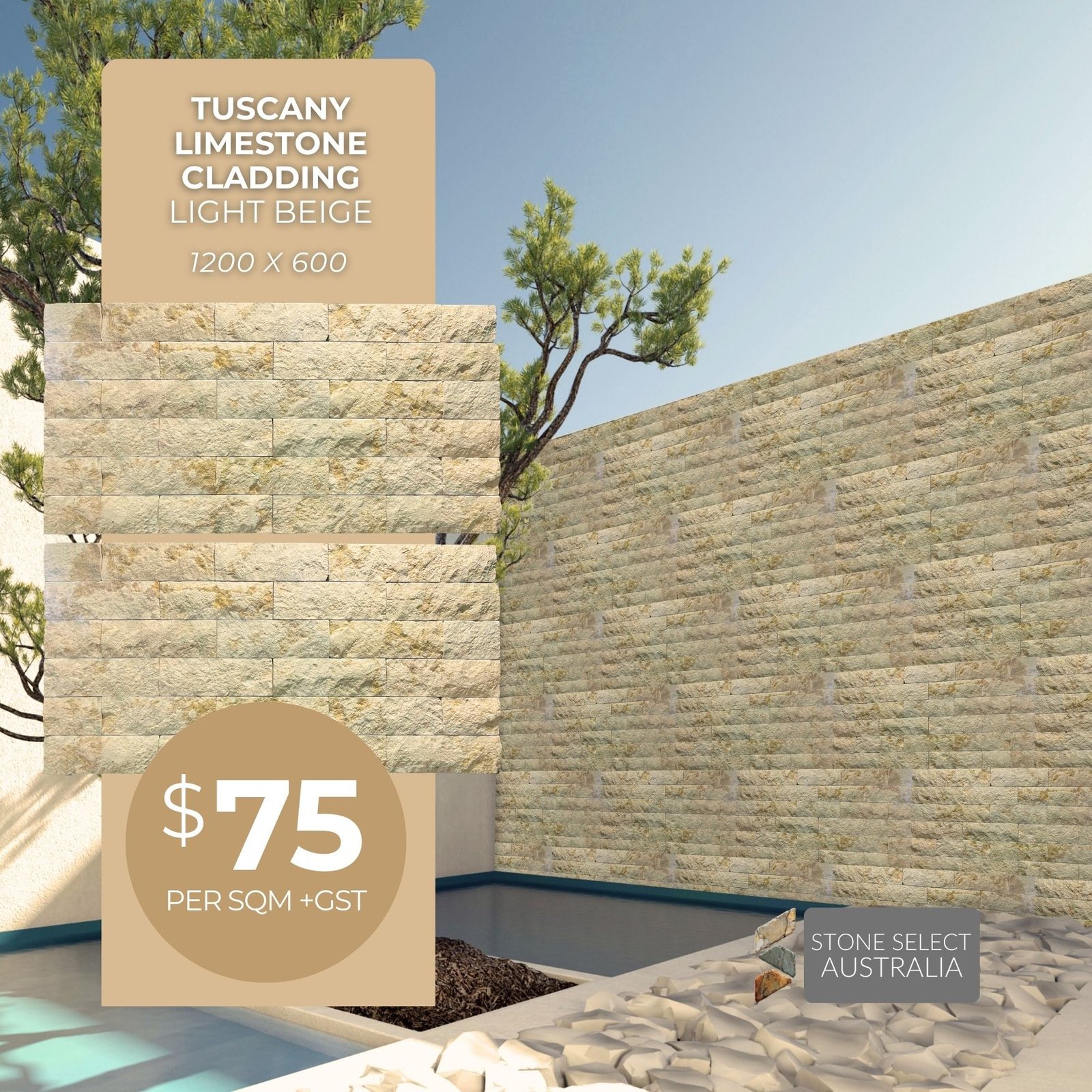TUSCANY LIMESTONE CLADDING - Light Beige - Stone Select Australia ...
